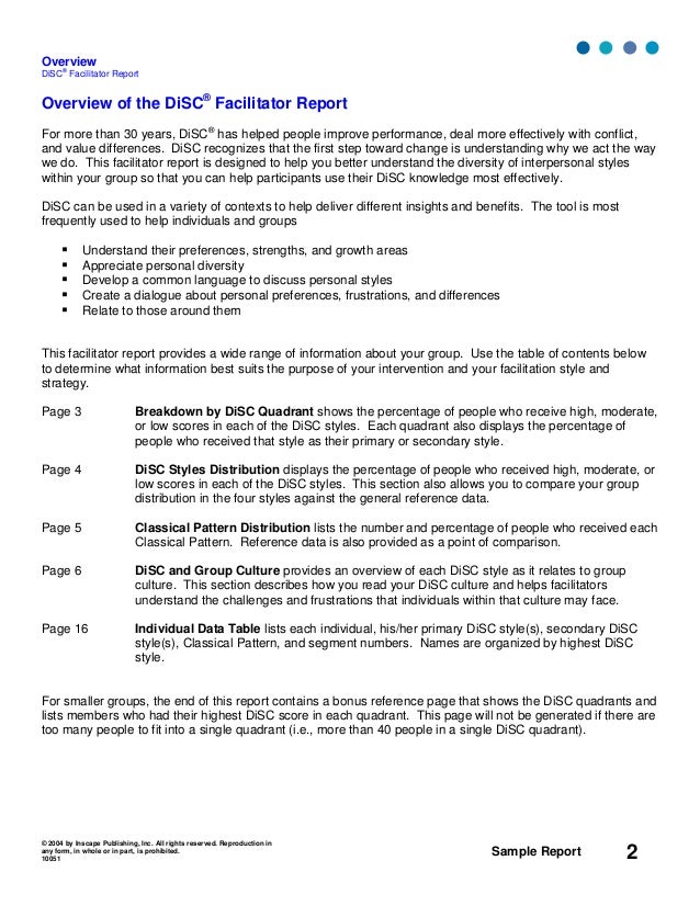 Free DiSC Classic Facilitator Report | Strengthscape