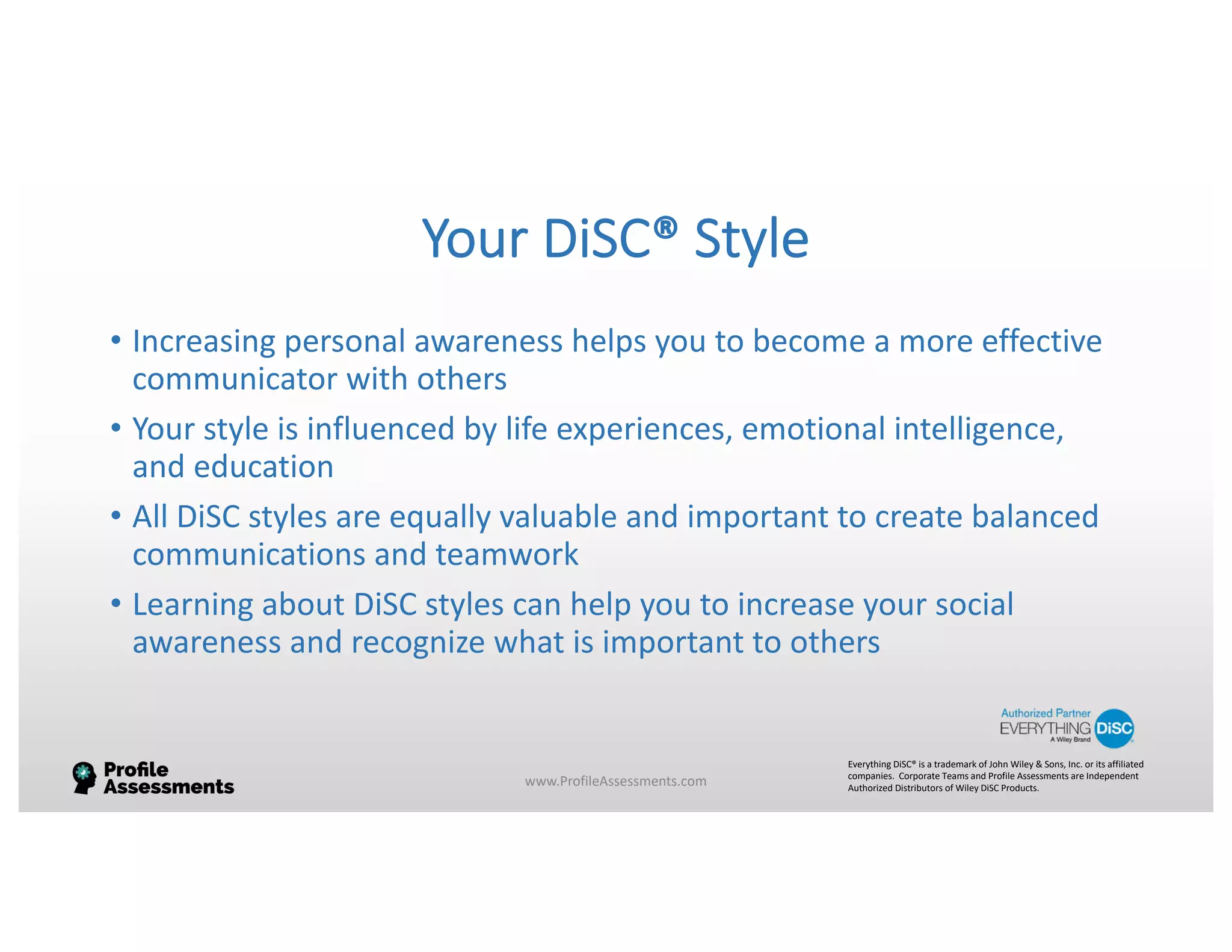 DiSC Communication Styles | PDF