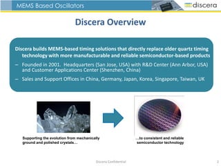 Discera corporate product overview 2011 | PPT