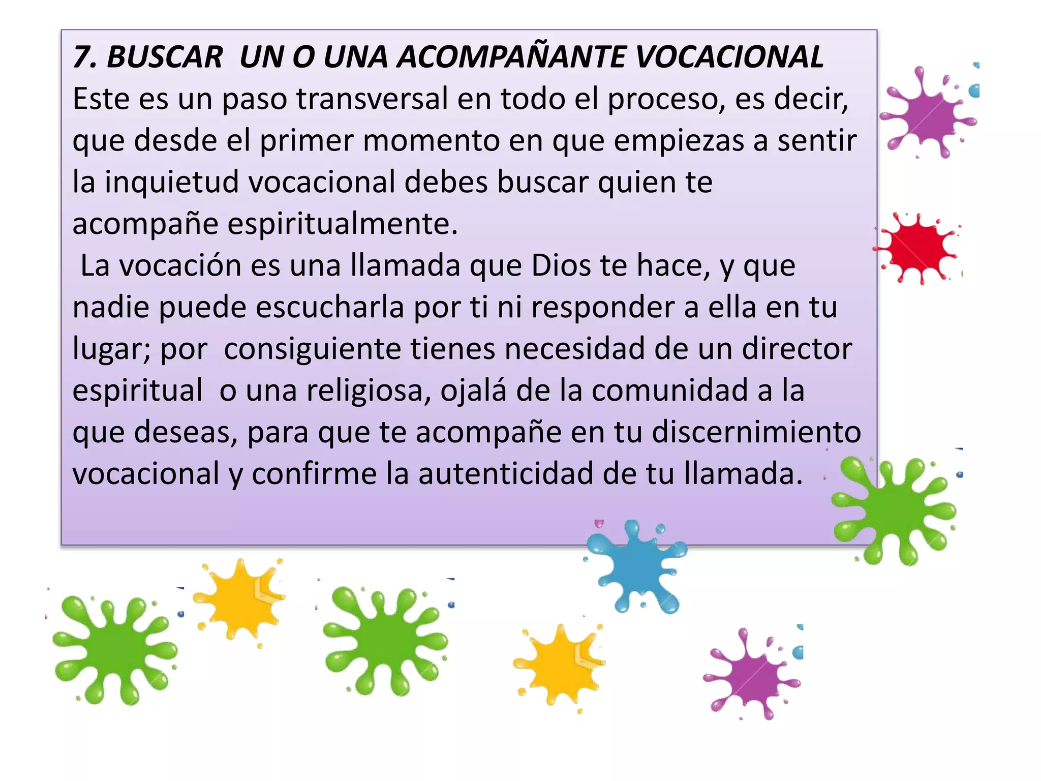 7 pasos para el discernimiento vocacional | PPTX