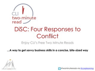 DiSC: Four Responses to Conflict | PPTX