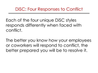 DiSC: Four Responses to Conflict | PPT