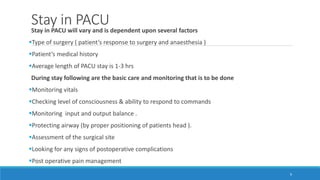 Dischare criteria from PACU by- Drn.pptx
