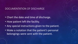 Discharge from hospital in nursing | PPTX