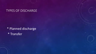Discharge from hospital in nursing | PPTX
