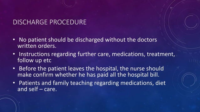 Discharge from hospital in nursing | PPTX