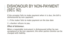 Discharge and dishonor of negotiable instruments (INDIA) | PPTX