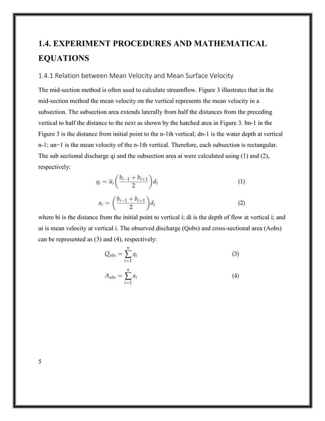 Discharge measurement using a current meter.docx | Physics | Science