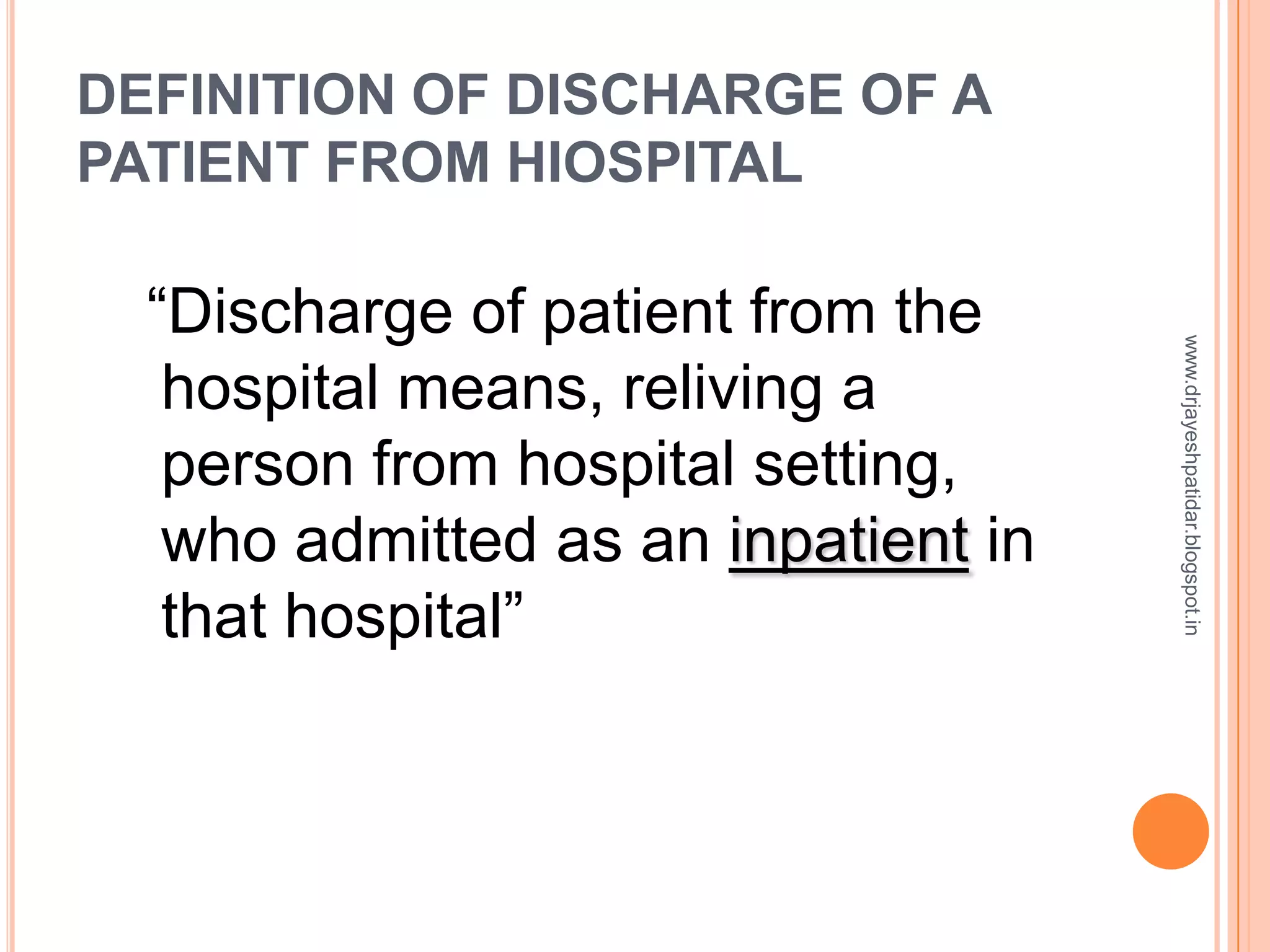 Discharge of a patient | PPSX
