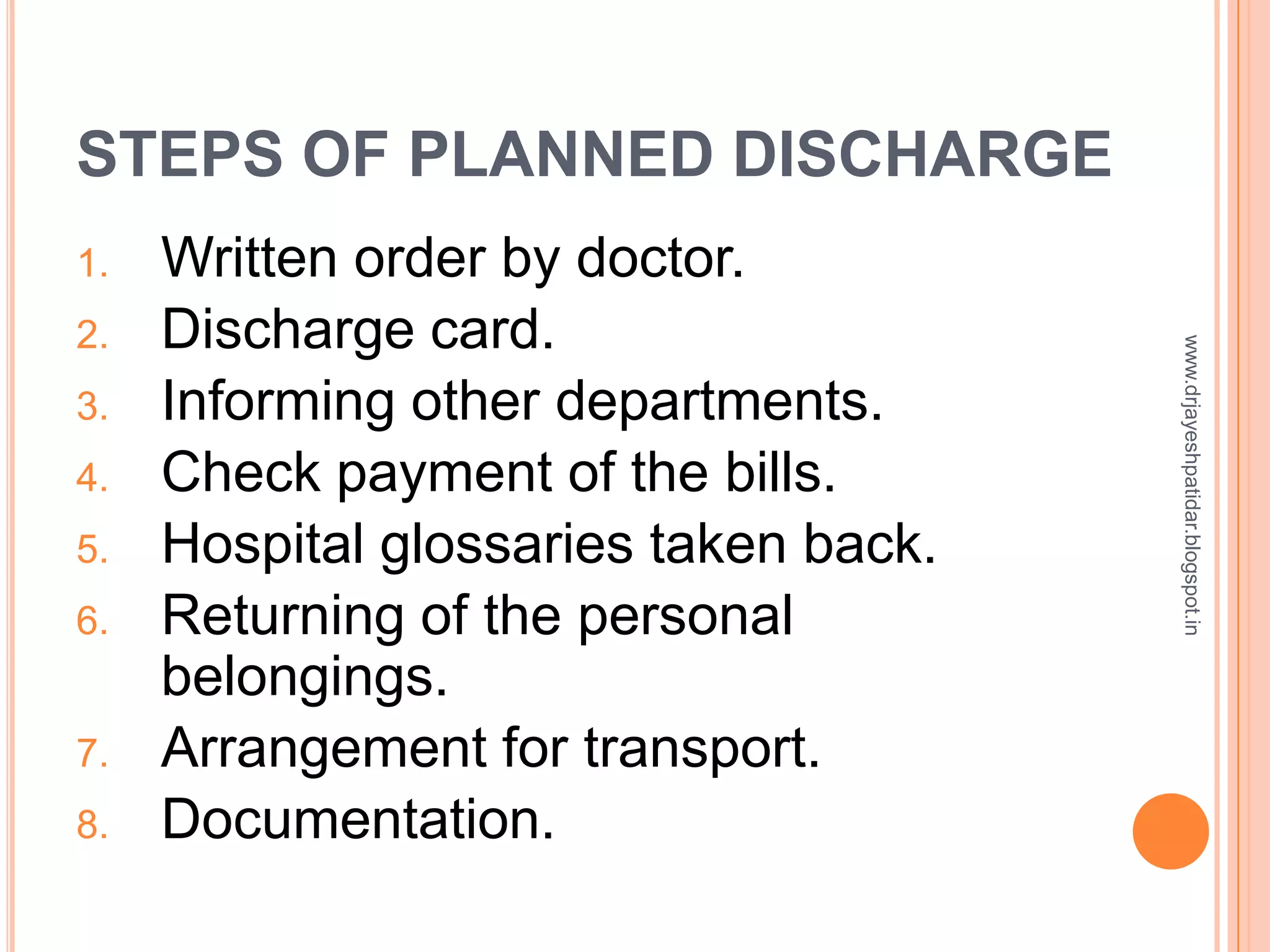 Discharge of a patient | PPSX