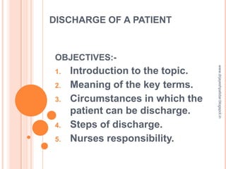Discharge of a patient | PPSX