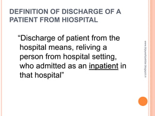 Discharge of a patient | PPSX