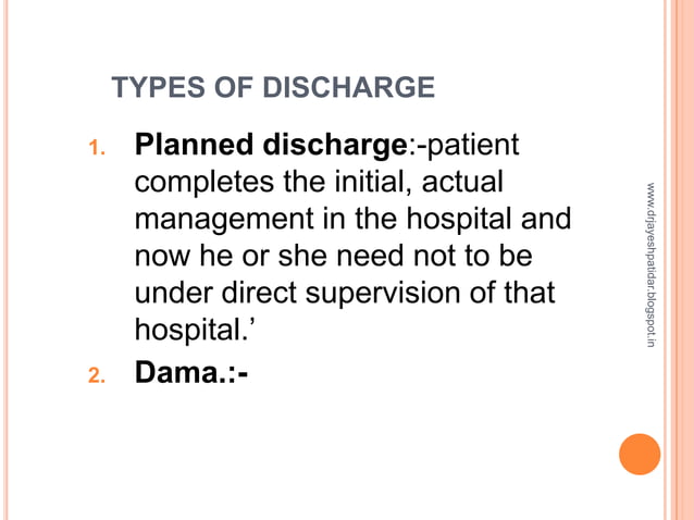 Discharge of a patient | PPSX | Medical Health