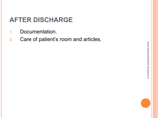 Discharge of a patient | PPSX | Medical Health