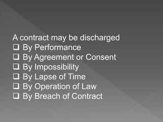 Discharge of contract 1 | PPT
