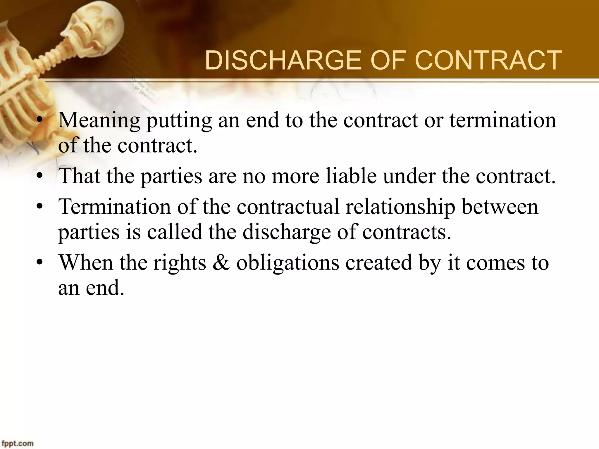 Discharge of contract | PPSX