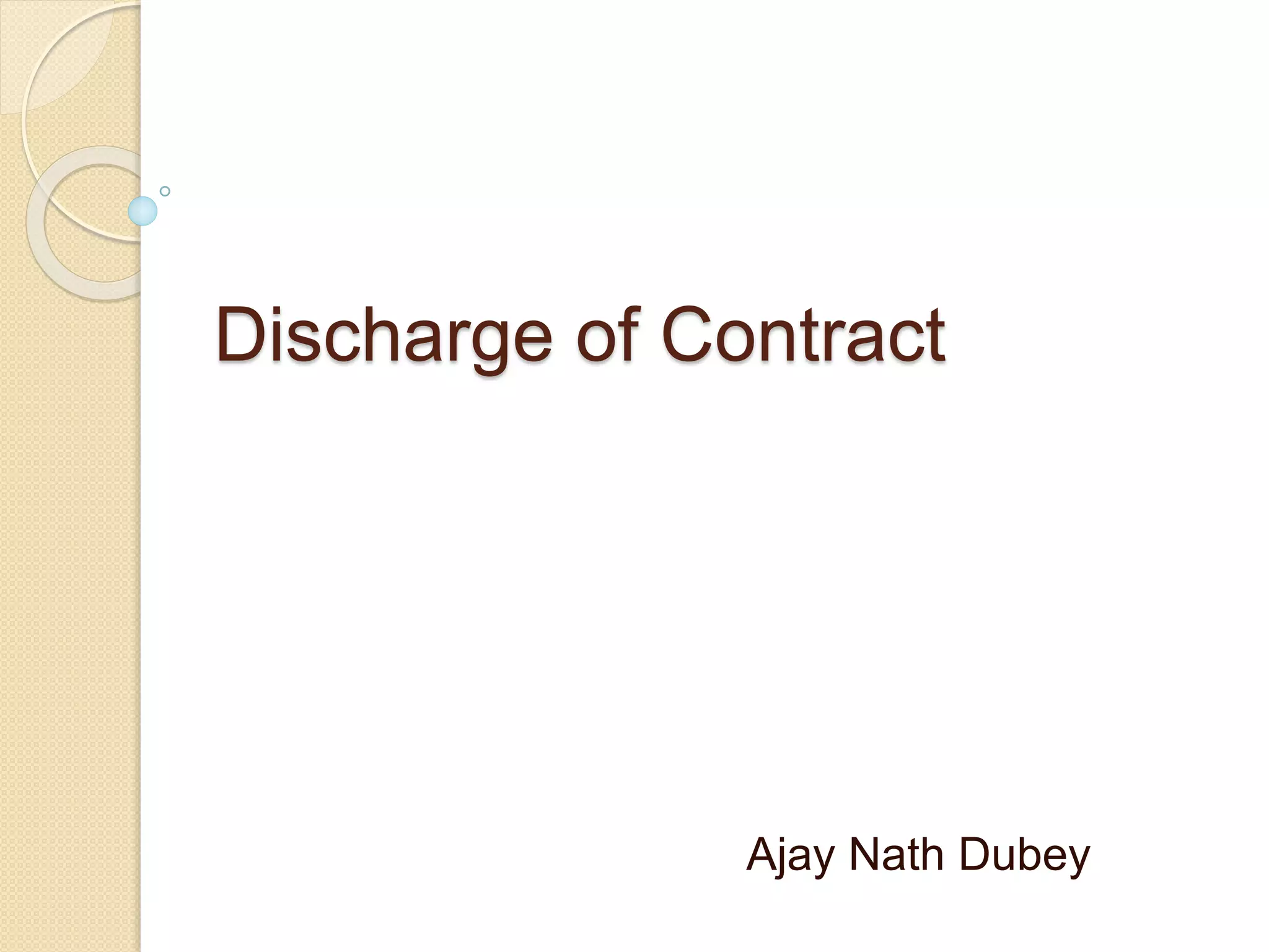Discharge of contract (Business Law) | PPTX