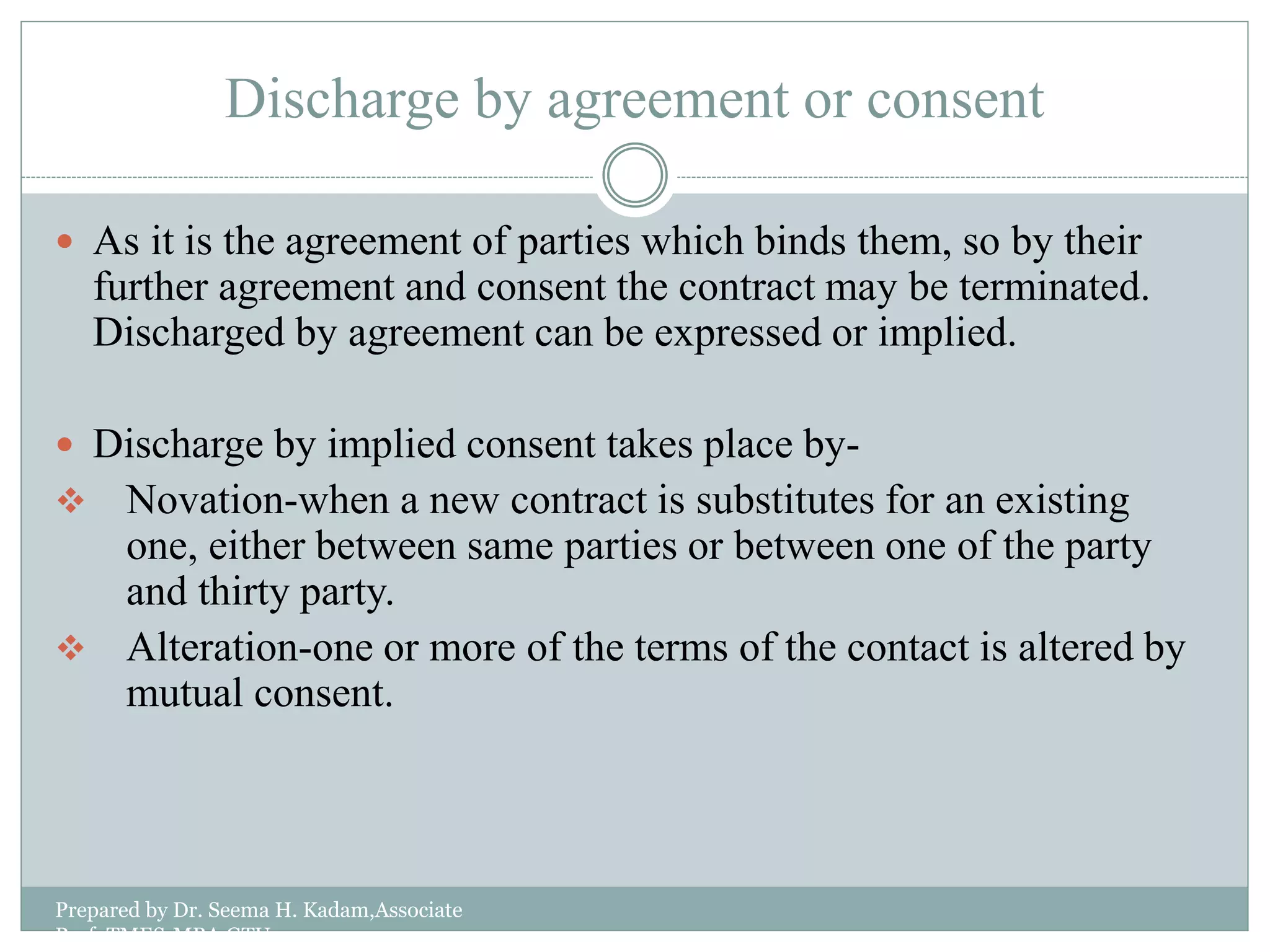 Discharge of contract | PPTX