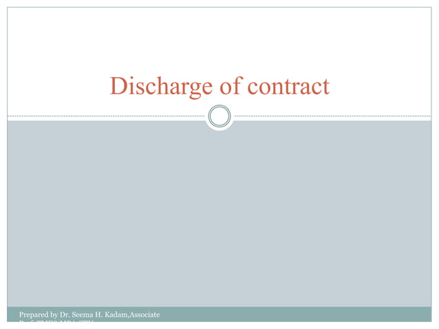 Discharge of contract | PPTX