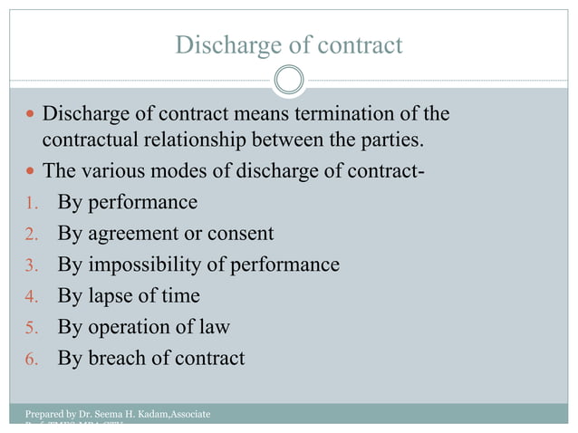 Discharge of contract | PPTX