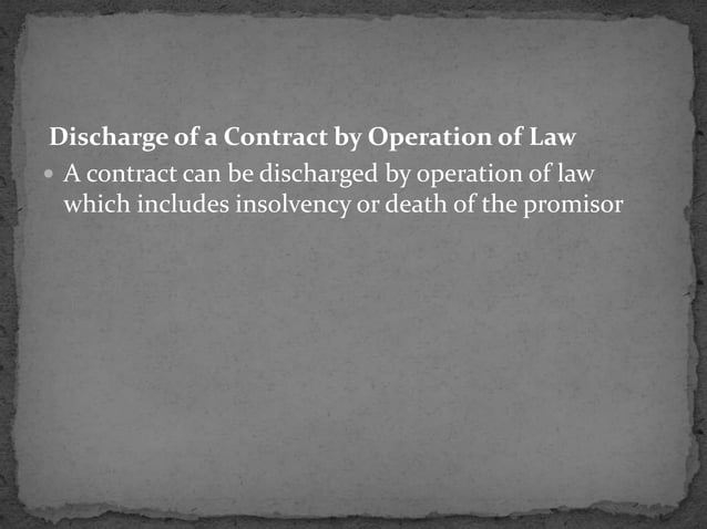 Discharge of contract | PPT