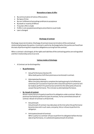 Discharge of contract | DOCX