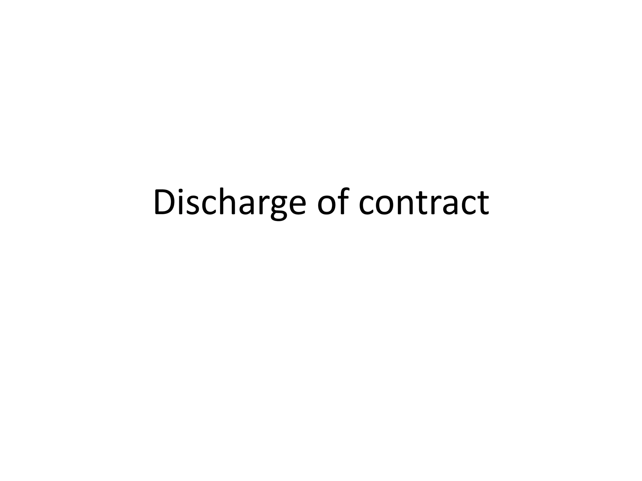 Discharge of contract | PPT