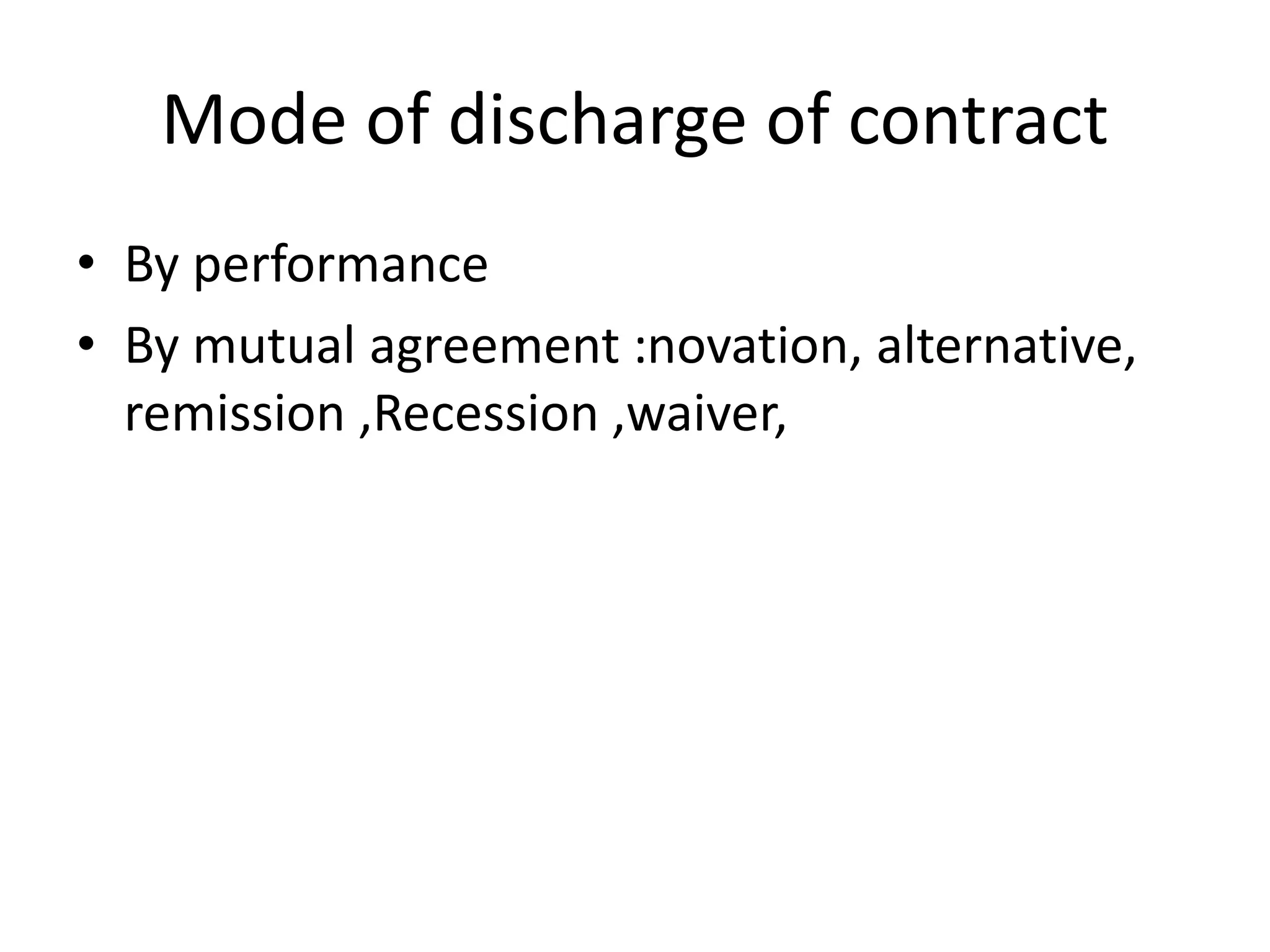 Discharge of contract | PPT