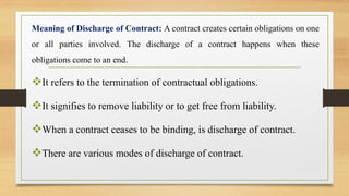 Discharge of Contract | PDF