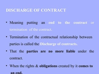 Discharge of Contract Discharge of Surety - BL.Unit III.pptx- BL.Unit I ...