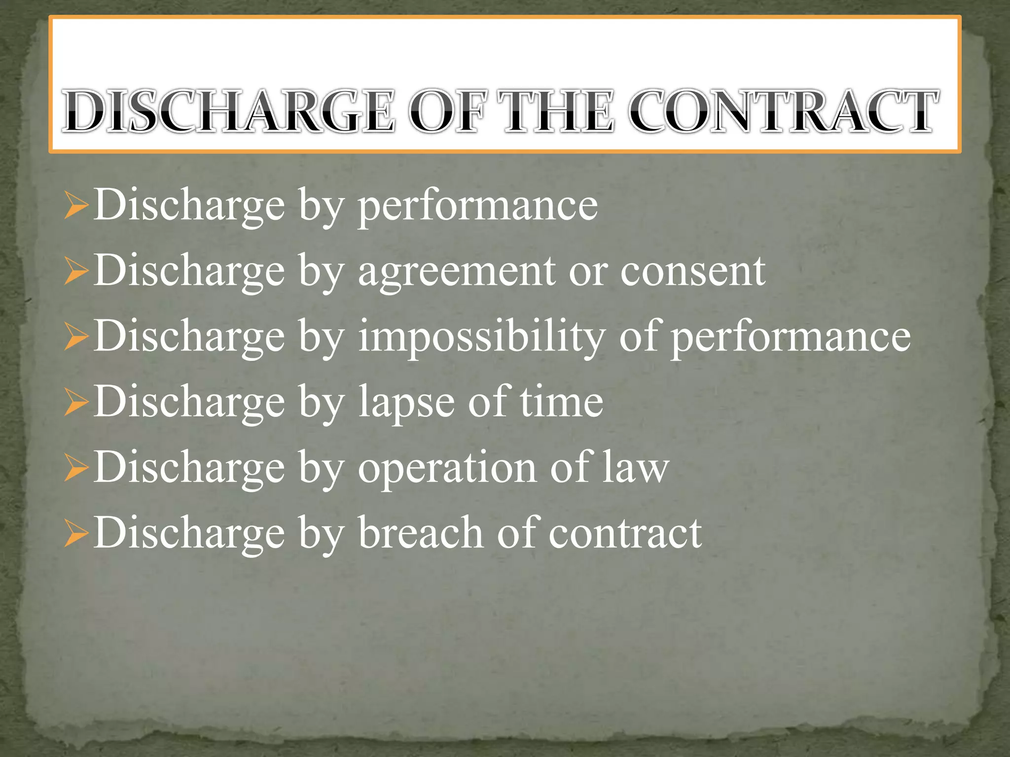 Discharge of the contract | PPTX