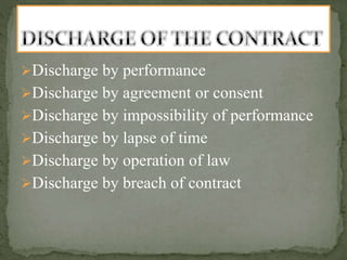 Discharge of the contract | PPTX