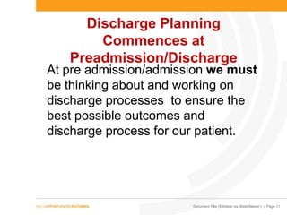Discharge planning 2014 | PPTX