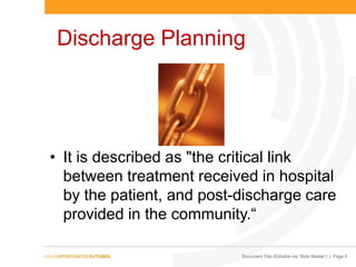 Discharge planning 2014 | PPTX