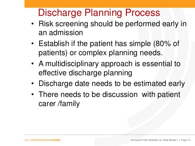 Discharge planning 2014
