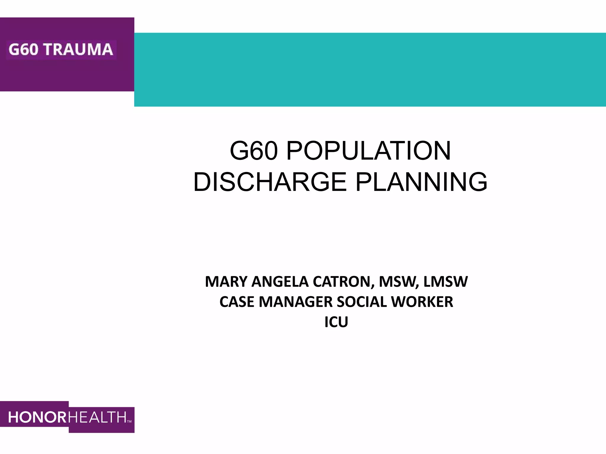 Discharge Planning (Angie Catron) | PDF