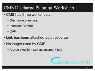 Discharge Planning: Compliance with CMS Hospital and CAH CoPs 2021 ...