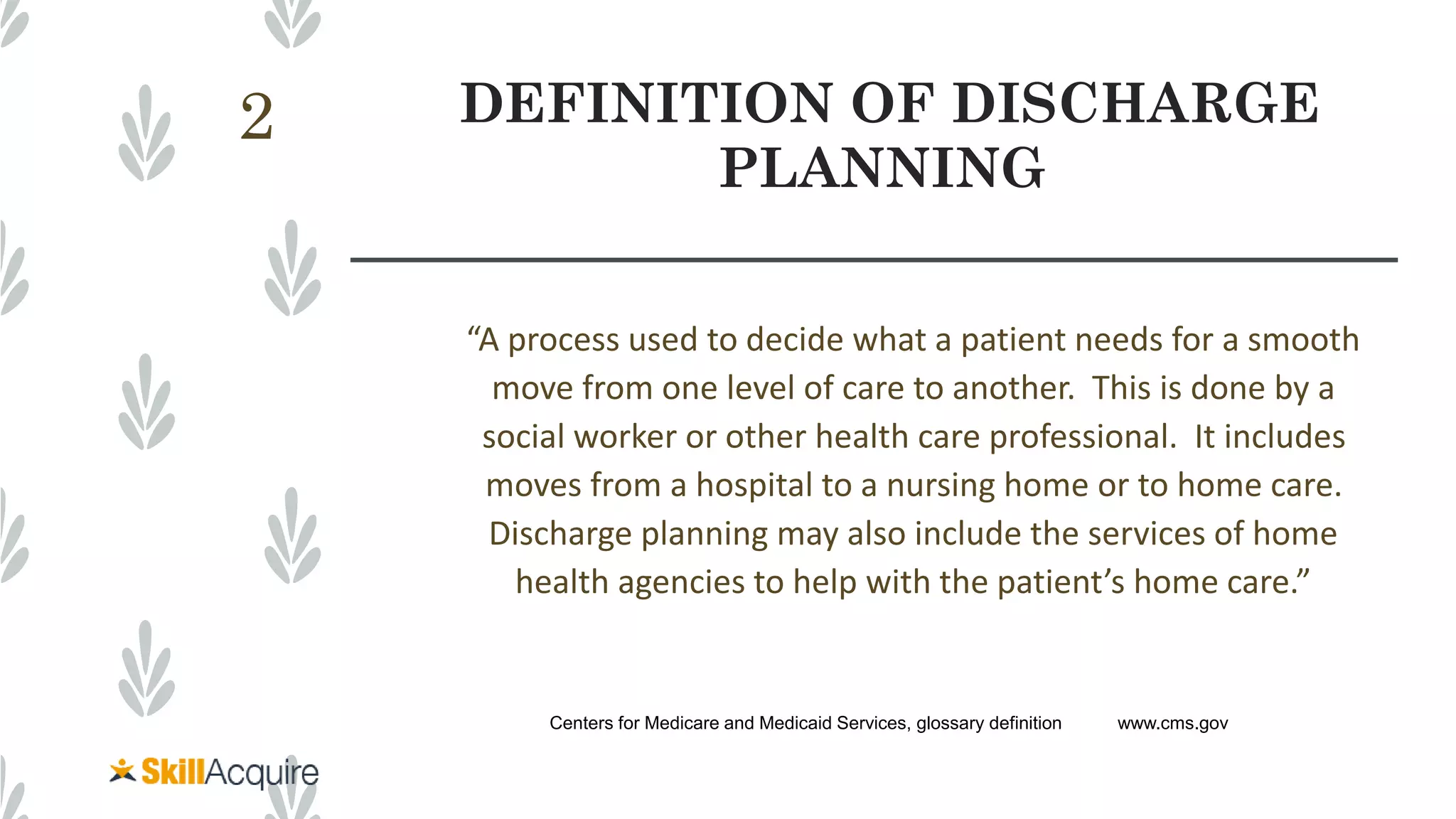Discharge planning rules and Conditions of Participation(CoPs) | PDF