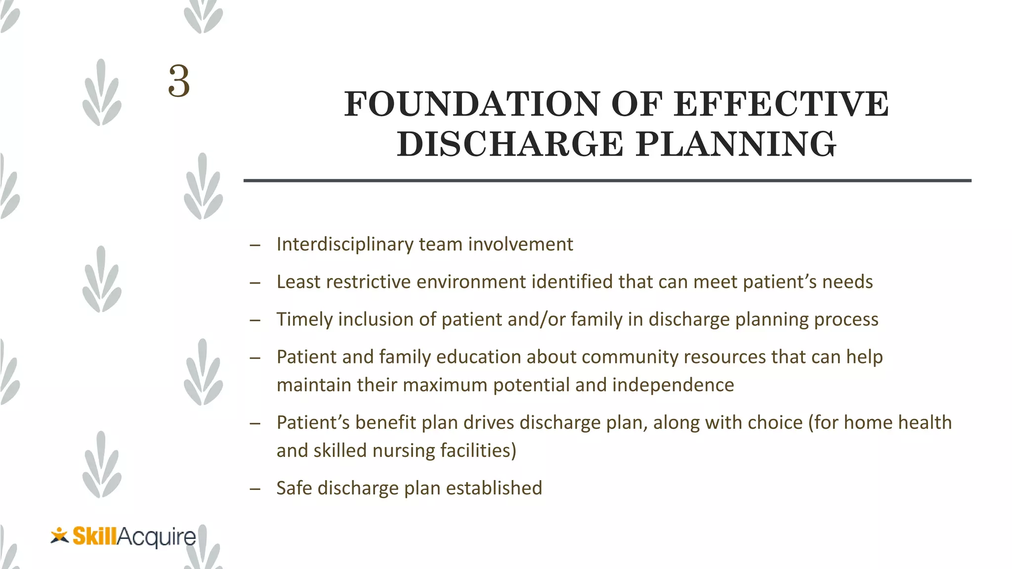 Discharge planning rules and conditions of participations | PPT