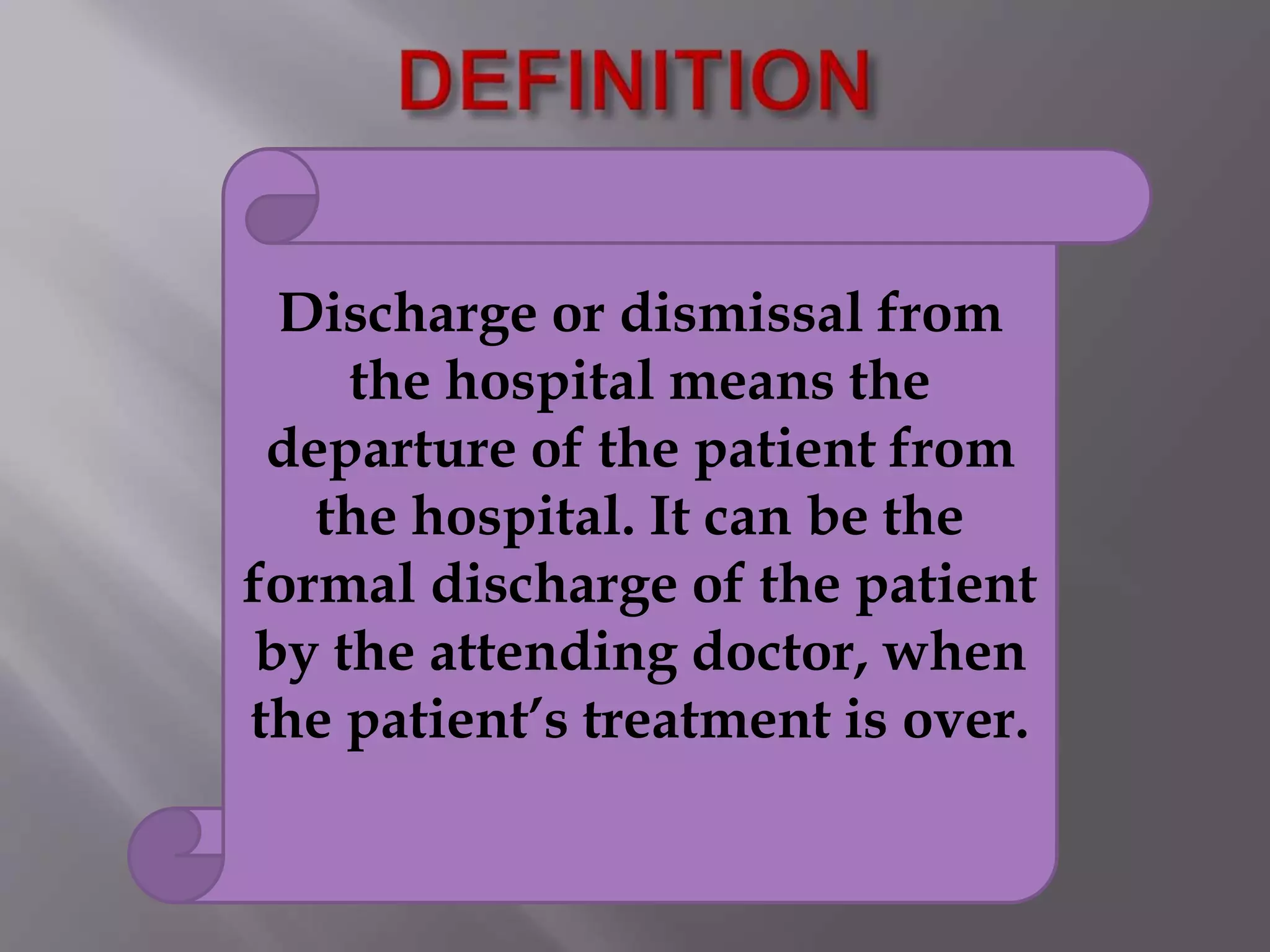 Discharge ppt | PPTX
