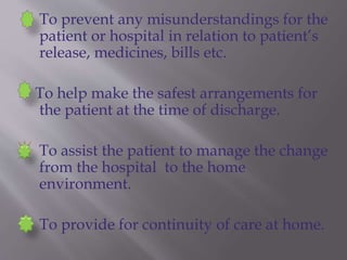 Discharge ppt | PPTX | First Aid | Injuries