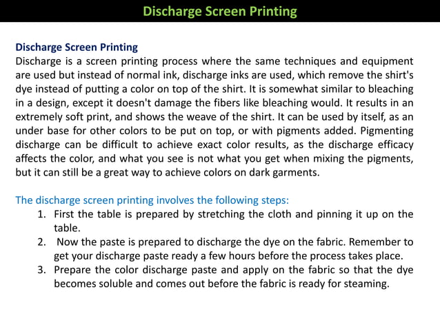 Discharge printing | PPTX