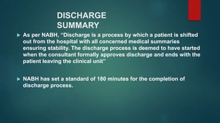 Discharge , referral and death summary | PPTX