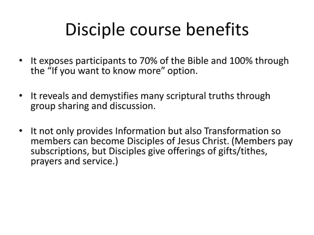 Trinity Methodist Church Petaling Jaya : Disciple Course Launch 150118 | PPT