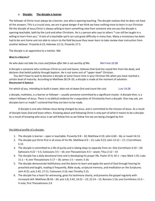 Discipleship curriculum my collection | DOCX