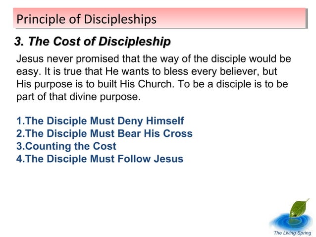 Ecclesiology Part 4 - Discipleship 2 -The Cost of discipleship | PPT