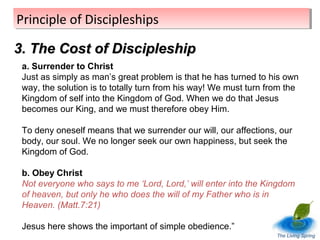 Ecclesiology Part 4 - Discipleship 2 -The Cost of discipleship | PPT