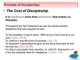 Ecclesiology Part 4 - Discipleship 2 -The Cost of discipleship | PPT