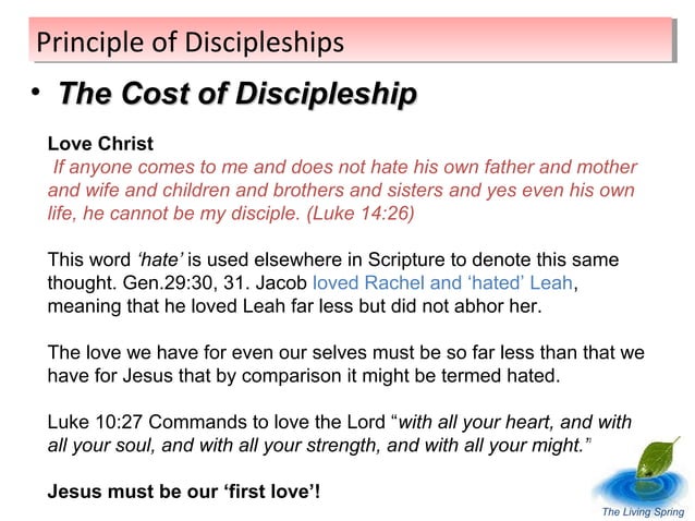 Ecclesiology Part 4 - Discipleship 2 -The Cost of discipleship | PPT
