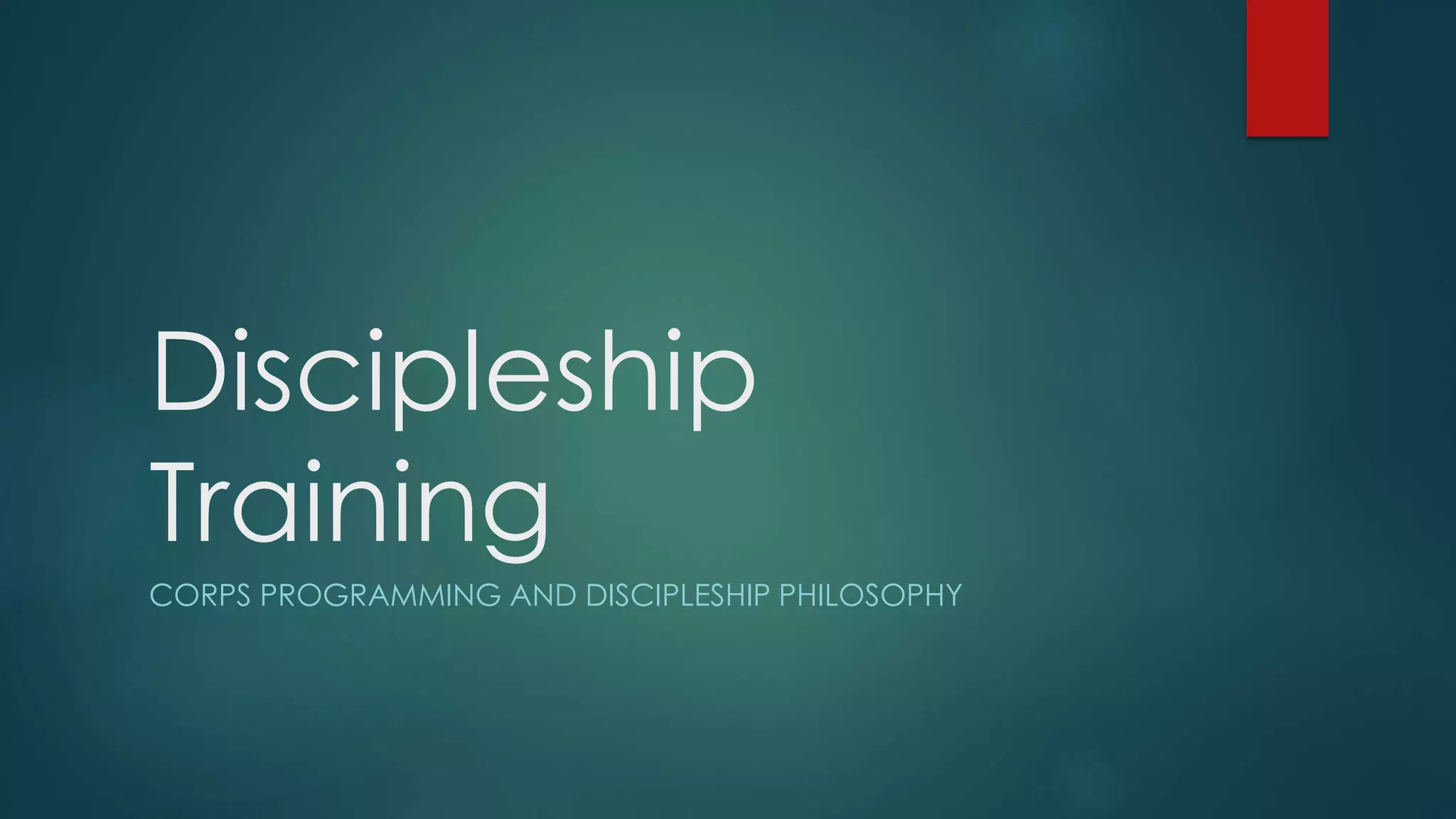 Discipleship Training | PPT
